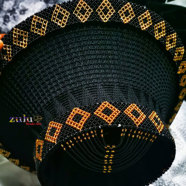 Double Frame Beaded Zulu Hat In Large - Zulubeads Ada